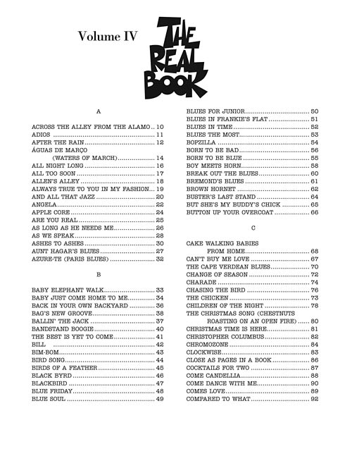 PRODUCTS | The Real Book – Volume IV C Edition